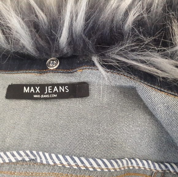 Max Jeans | Jackets & Coats | Max Jeans Denim Jacket Blue Faux Fur ...